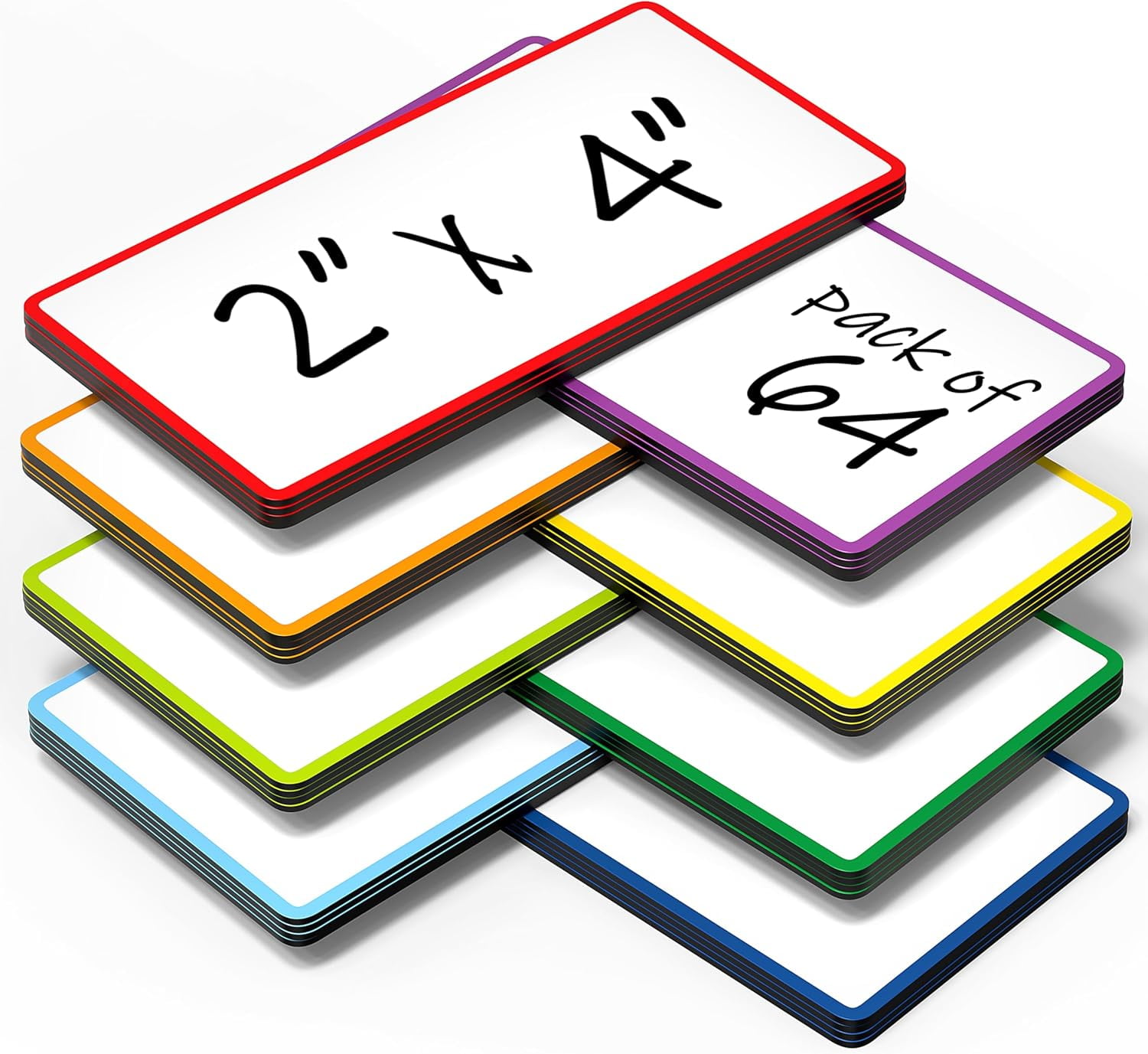 64 Pack Dry Erase Magnetic Labels 2x4 in - Magnetic Name Tags for ...