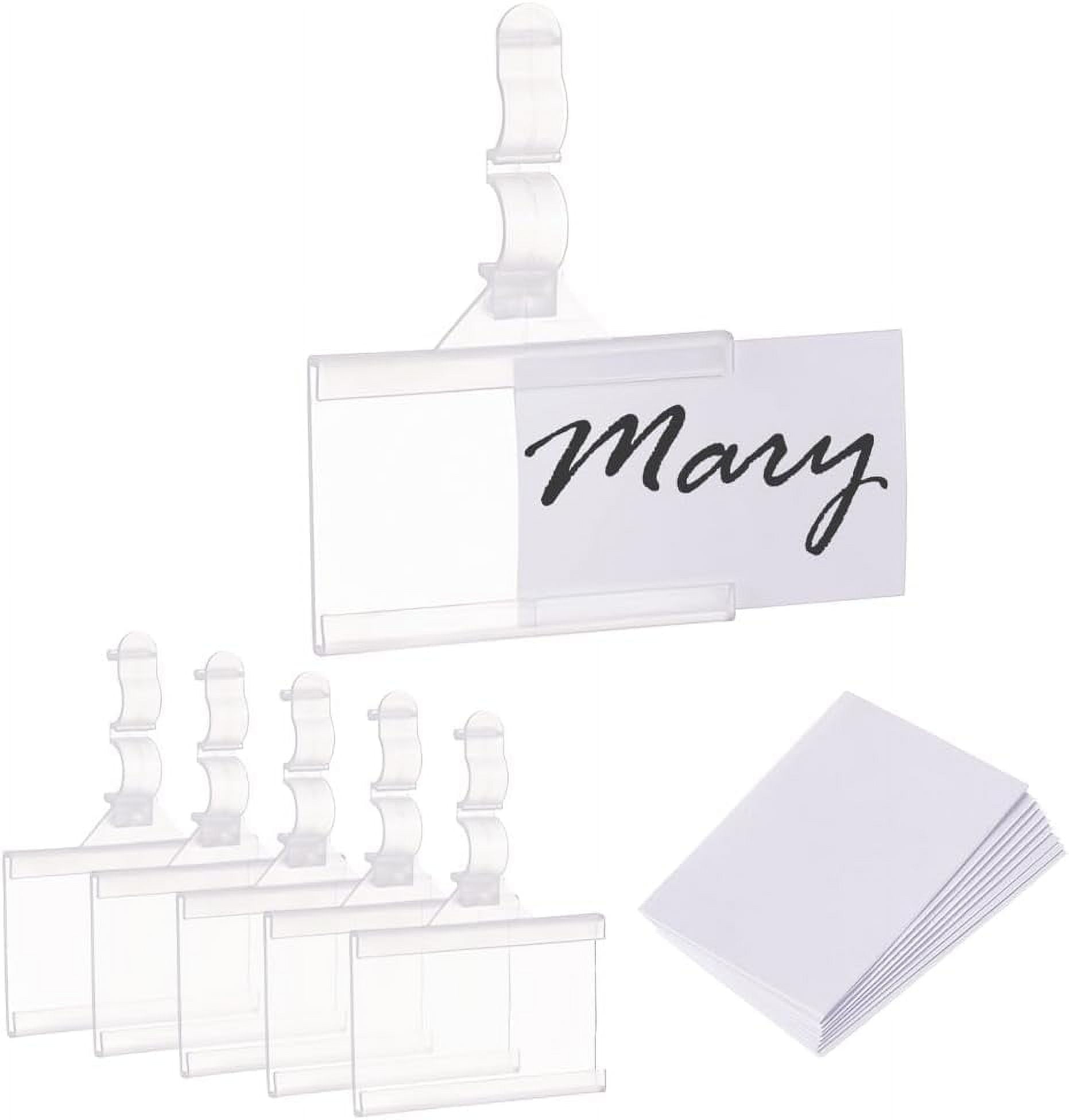 64 Pack Plastic Wire Shelf Label Holder Reusable Sign Ticket Holder 1.2 ...