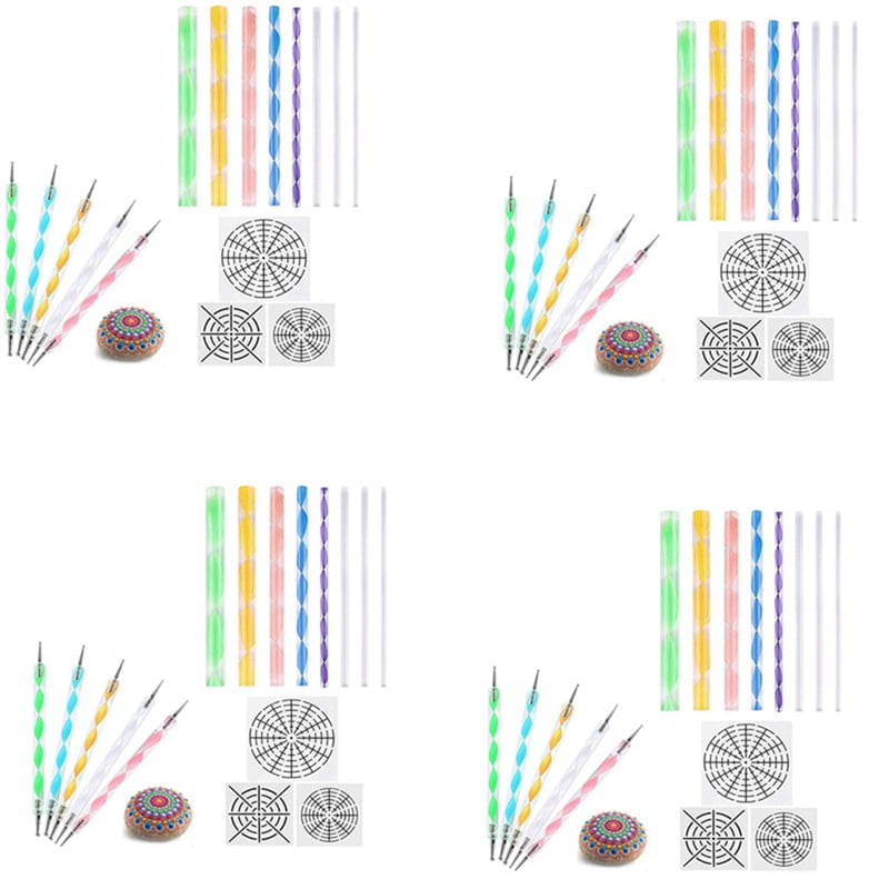 64 Pcs Mandala Dotting Tools for Painting Rocks Mandala Stencils Kit ...