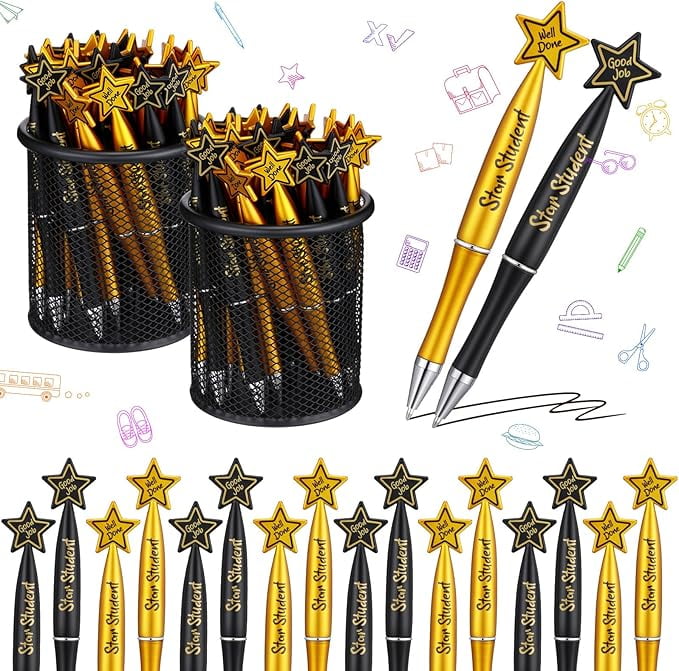 64 Pcs Star Student Pens Reward Ballpoint Pens Teacher Appreciation ...