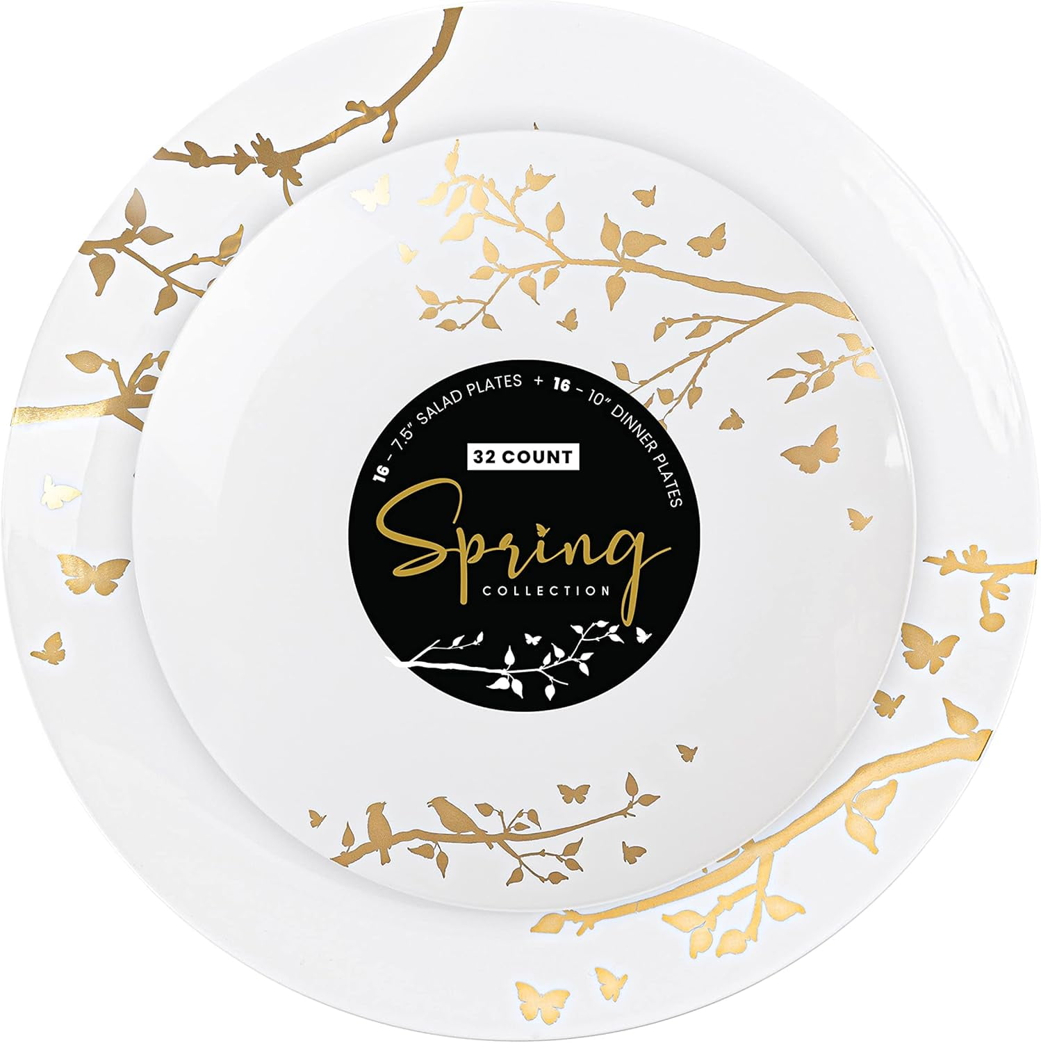 64 Piece Combo Plates Set includes 32 7'' inch Plates & 32 10'' inch ...
