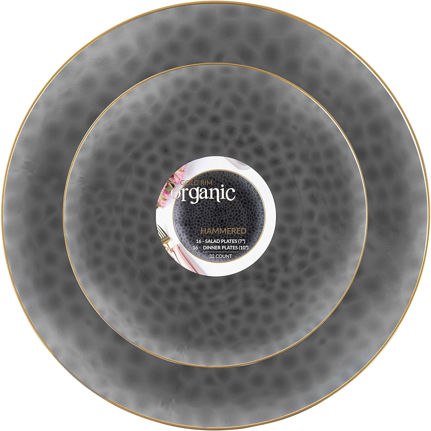 64 Piece Combo Plates Set includes 32-7'' inch Plates & 32-10'' inch ...