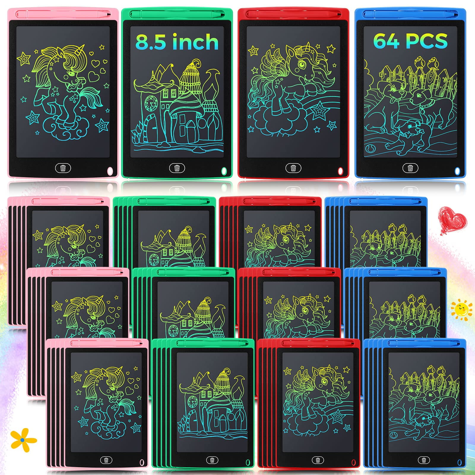 64 Pieces Lcd Writing Tablet Doodle Board For Kids Bulk, 8.5 Inch ...