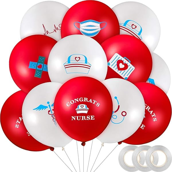 64 Pieces Nurse Balloons Nursing Class Celebration Balloon Nurse Party ...