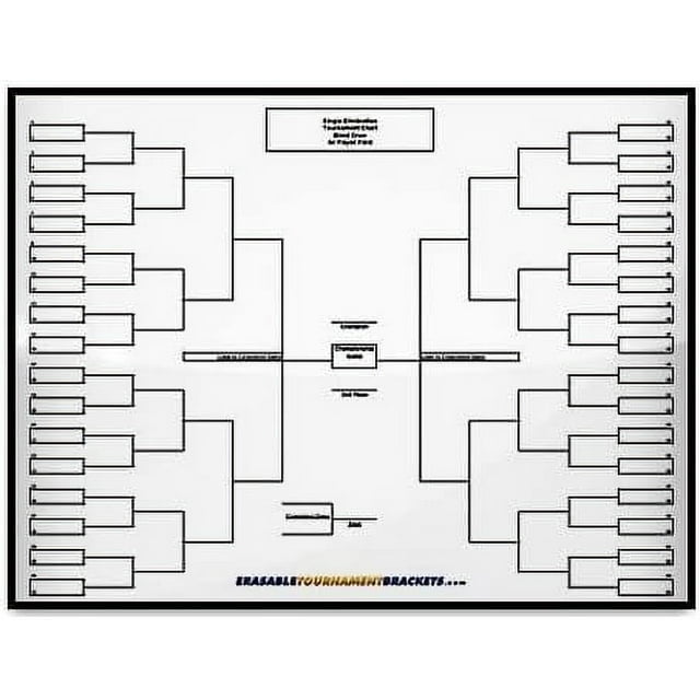 64 Player Erasable Blind Draw Single Elimination Tournament Bracket ...