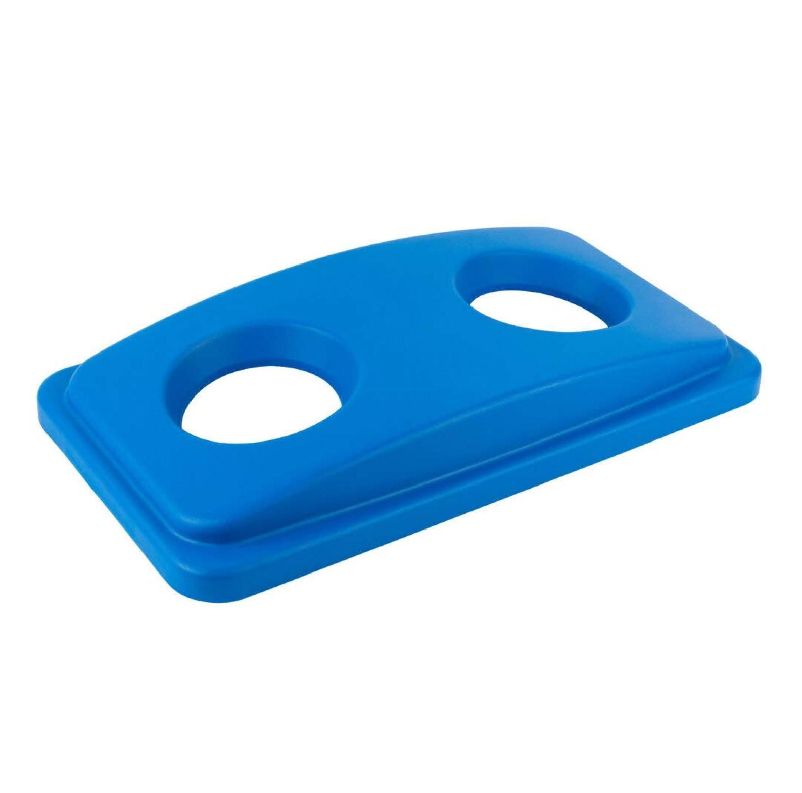 64 Qt. / 16 Gallon / 60 Liters Blue Slim Rectangular Recycle Bin with ...