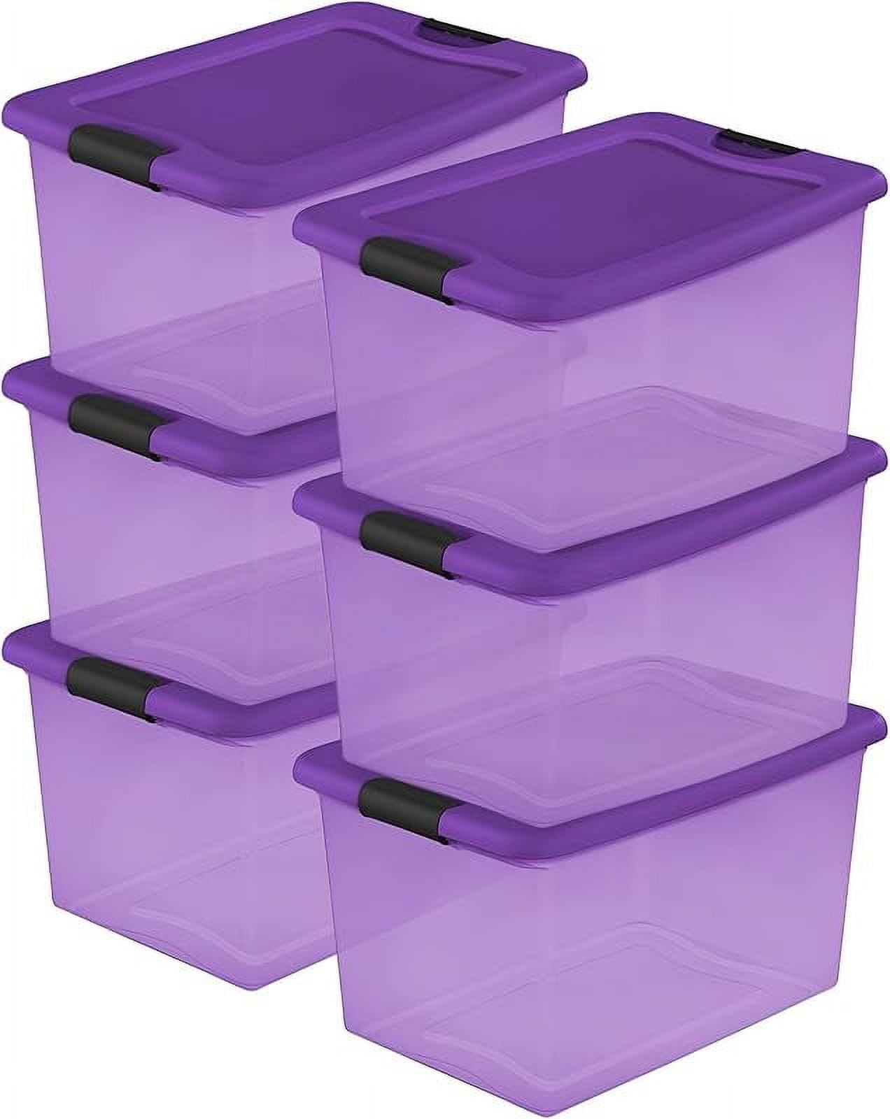 64 Qt Latching Storage Box, Stackable Bin with Latch Lid, Plastic ...