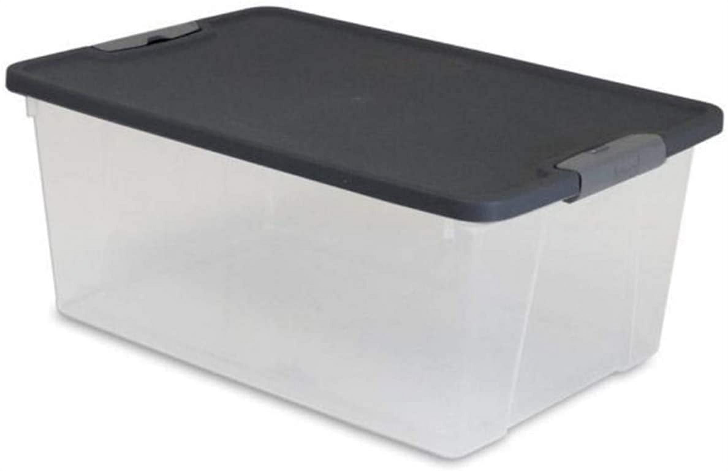 64-Quart Clear Plastic Stackable Storage Bin with Lid Container Box ...