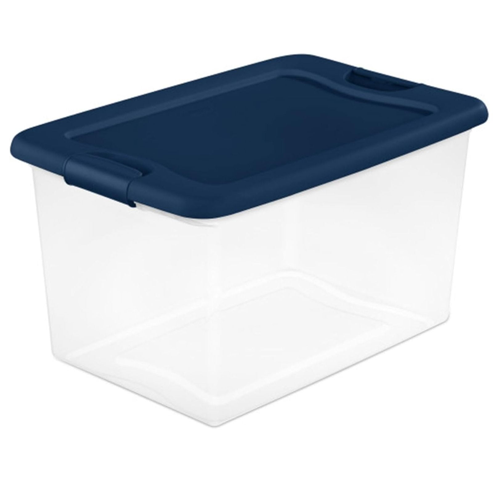 64 Quart Latching Hinged See-Through Plastic Stacking Storage Container ...