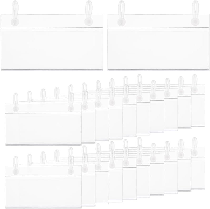 64 Sets Plastic Wire Shelf Label Holder Basket Label Clips with Easy ...