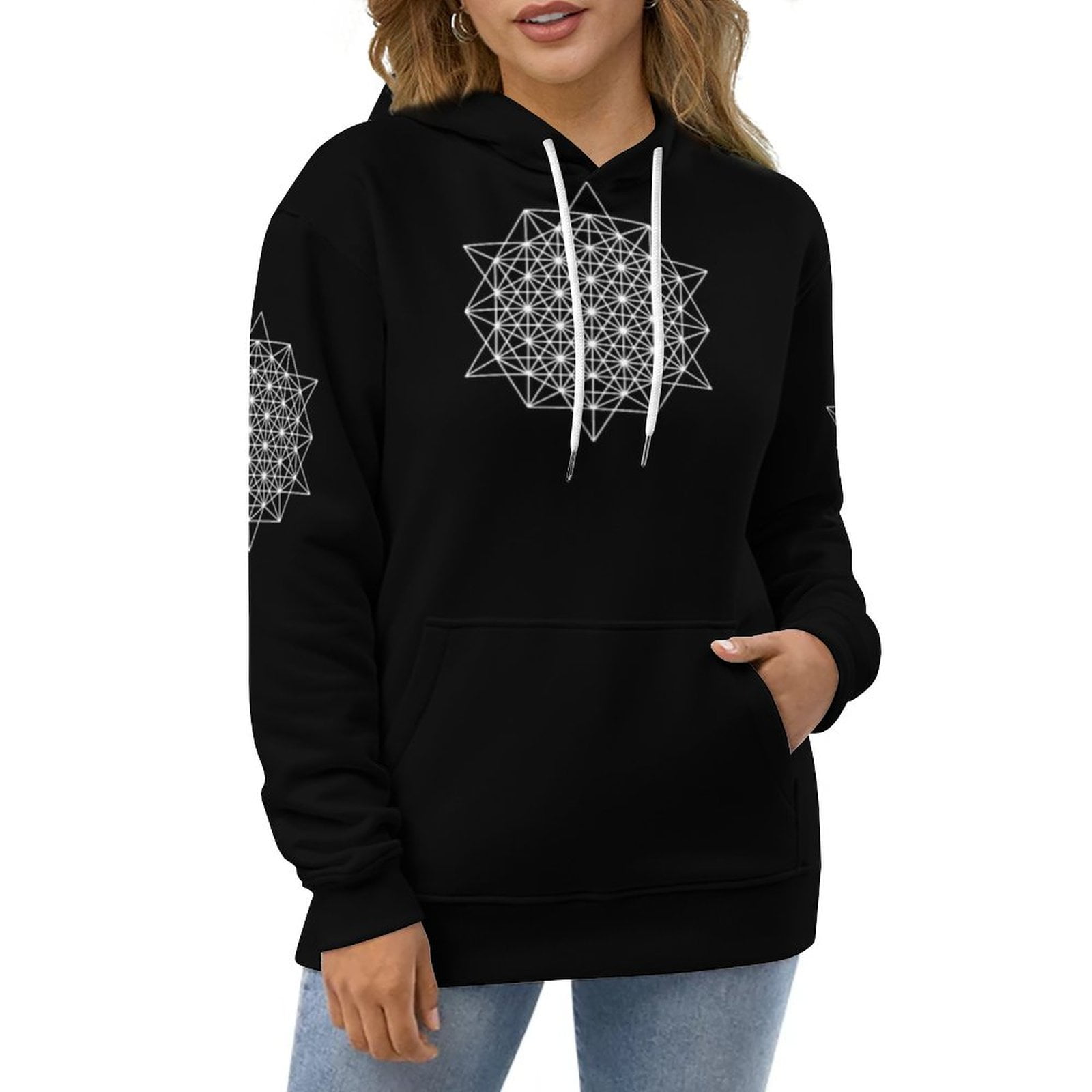 64 Star Tetrahedron Sacred Geometry Pullovers Hoodies Long Sleeve Hoodie Sweatshirt Printed ...