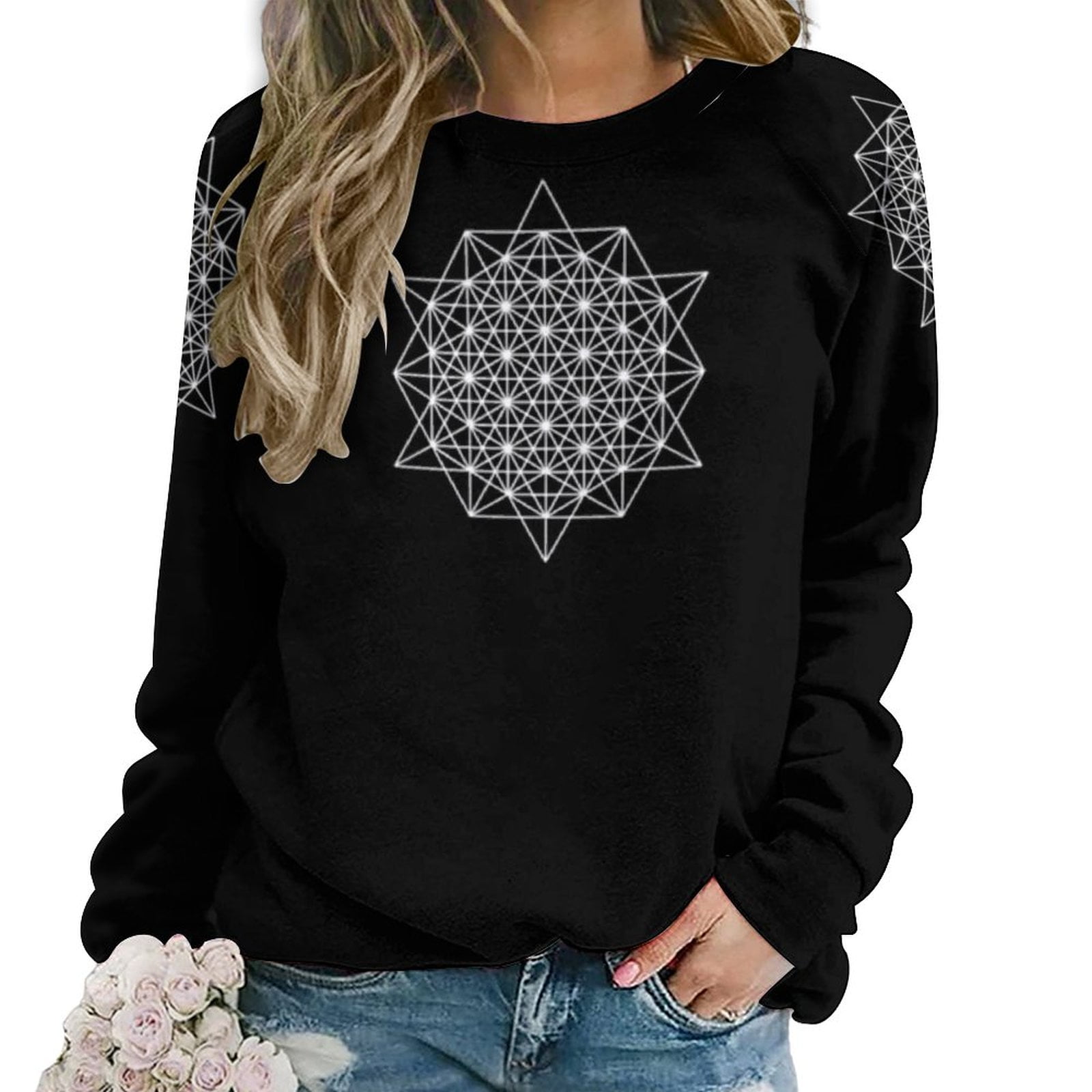 64 Star Tetrahedron Sacred Geometry Pullovers Hoodies Long Sleeve ...