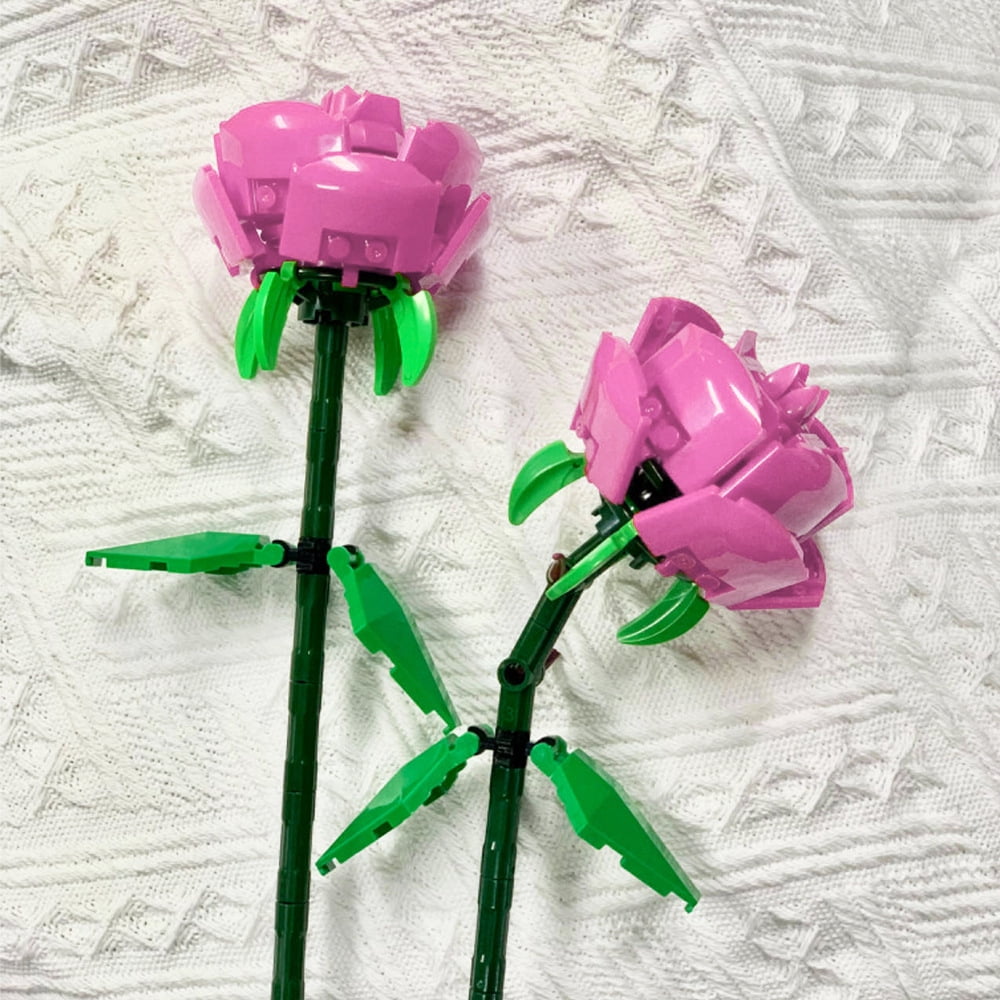 64 Styles Rose Flower Building Block Flower Eternal Bouquet Prickly ...