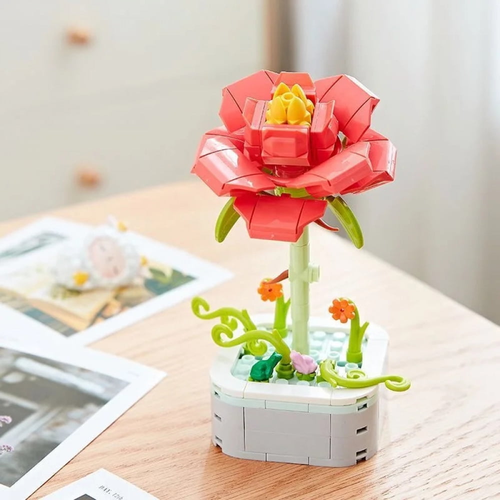 64 Styles Rose Flower Building Block Flower Eternal Bouquet Prickly ...