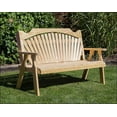 64" Treated Pine Fanback Garden Bench - Walmart.com