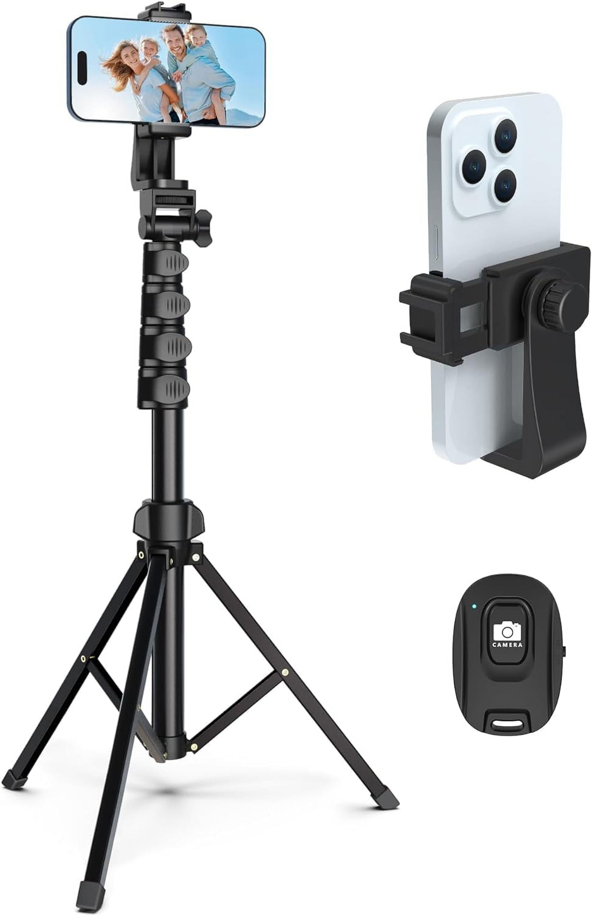 64” Tripod for Cell Phone & Camera, with Remote and Holder, Sturdy ...