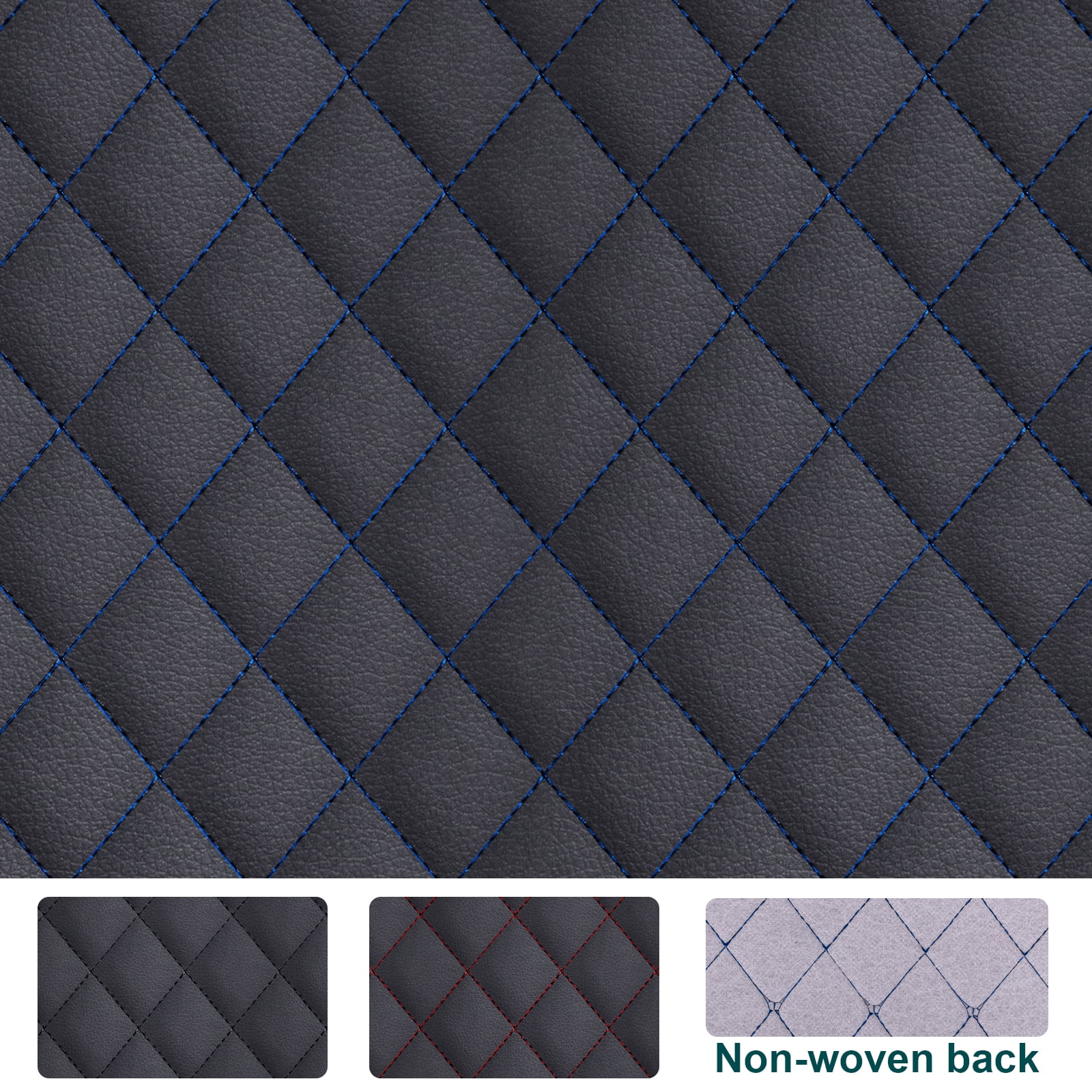 64" W Nappa Faux Leather Car Upholstery Headliner Fabric Quilted Foam ...