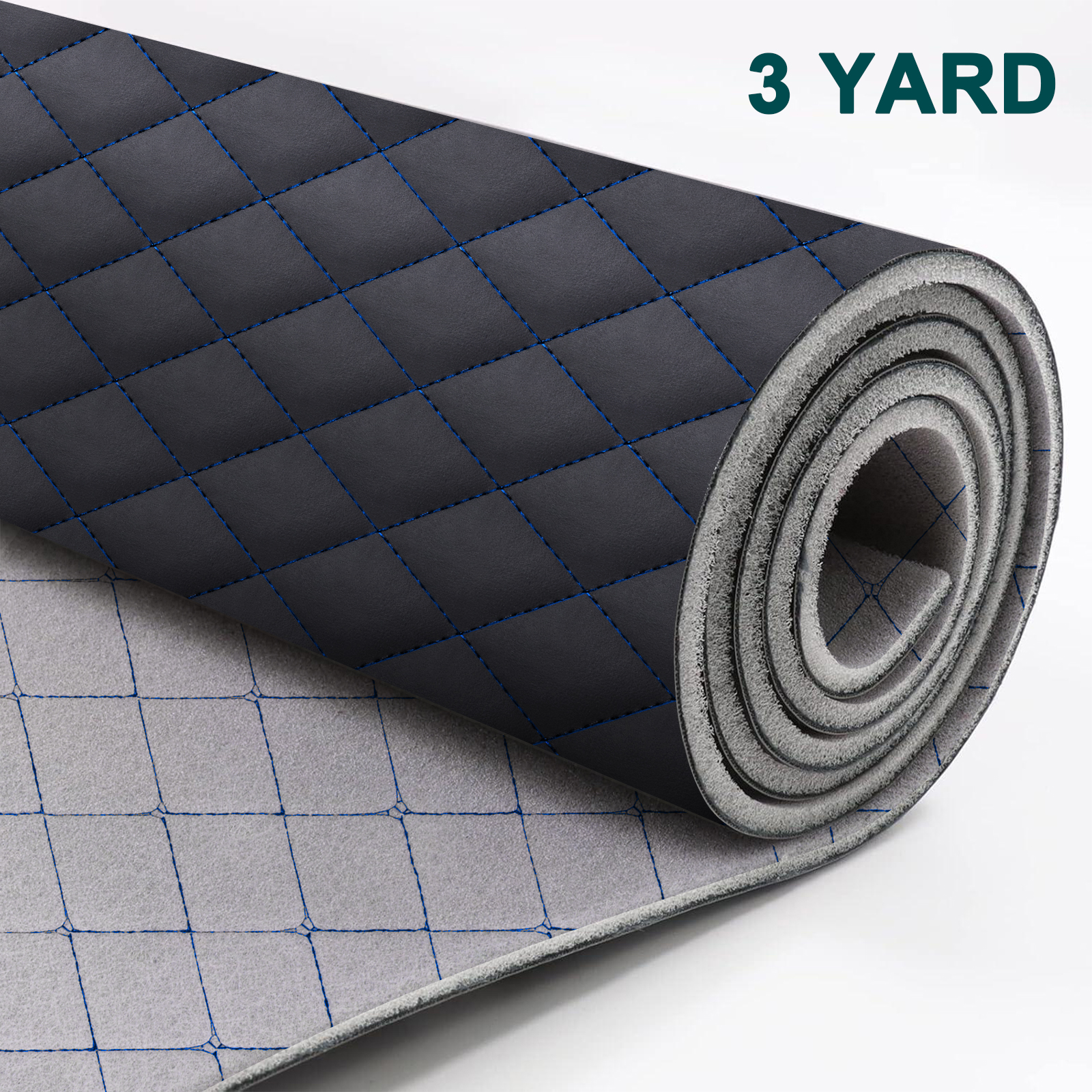 64" W Nappa Faux Leather Car Upholstery Headliner Fabric Quilted Foam ...