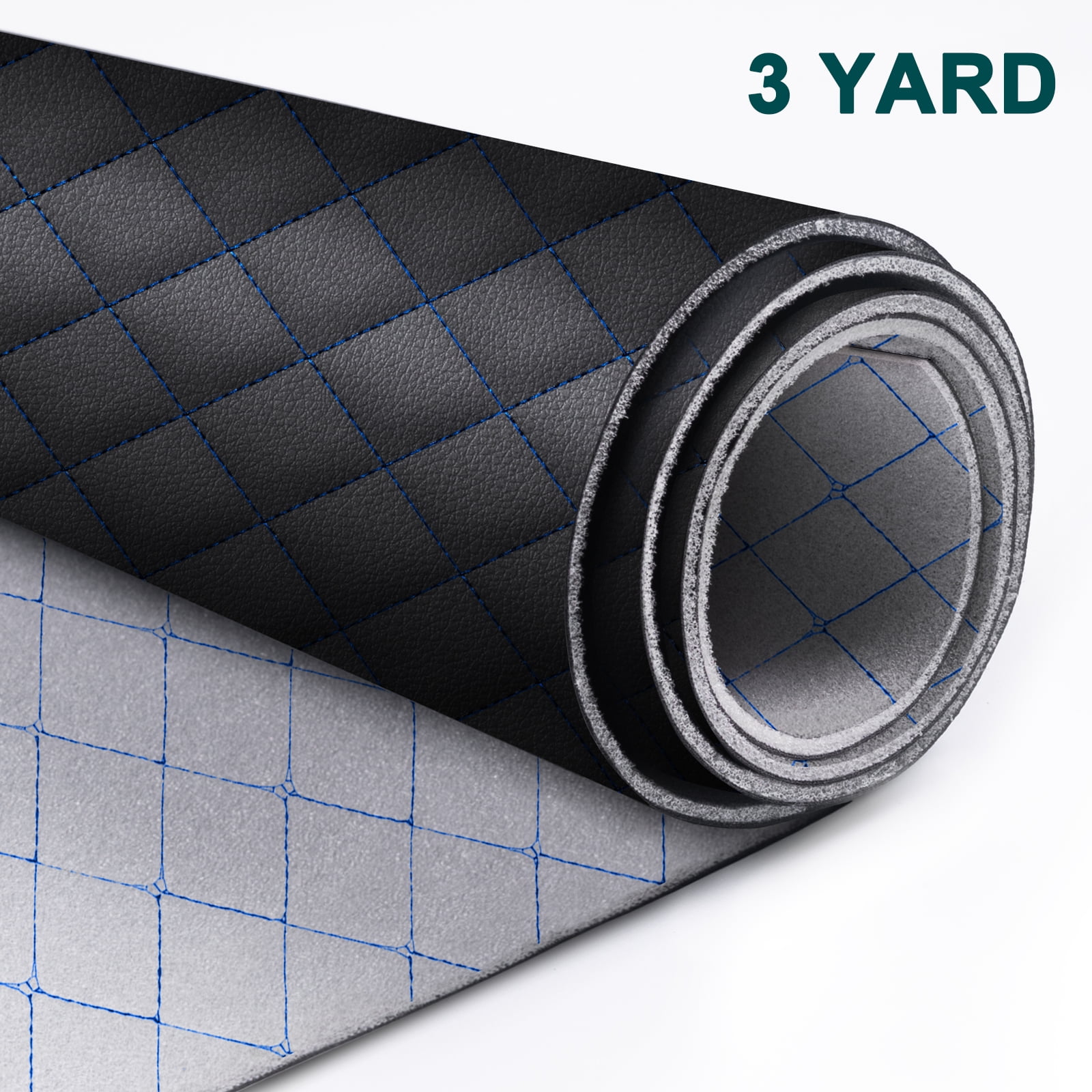 64" W Nappa Faux Leather Car Upholstery Headliner Fabric Quilted Foam ...