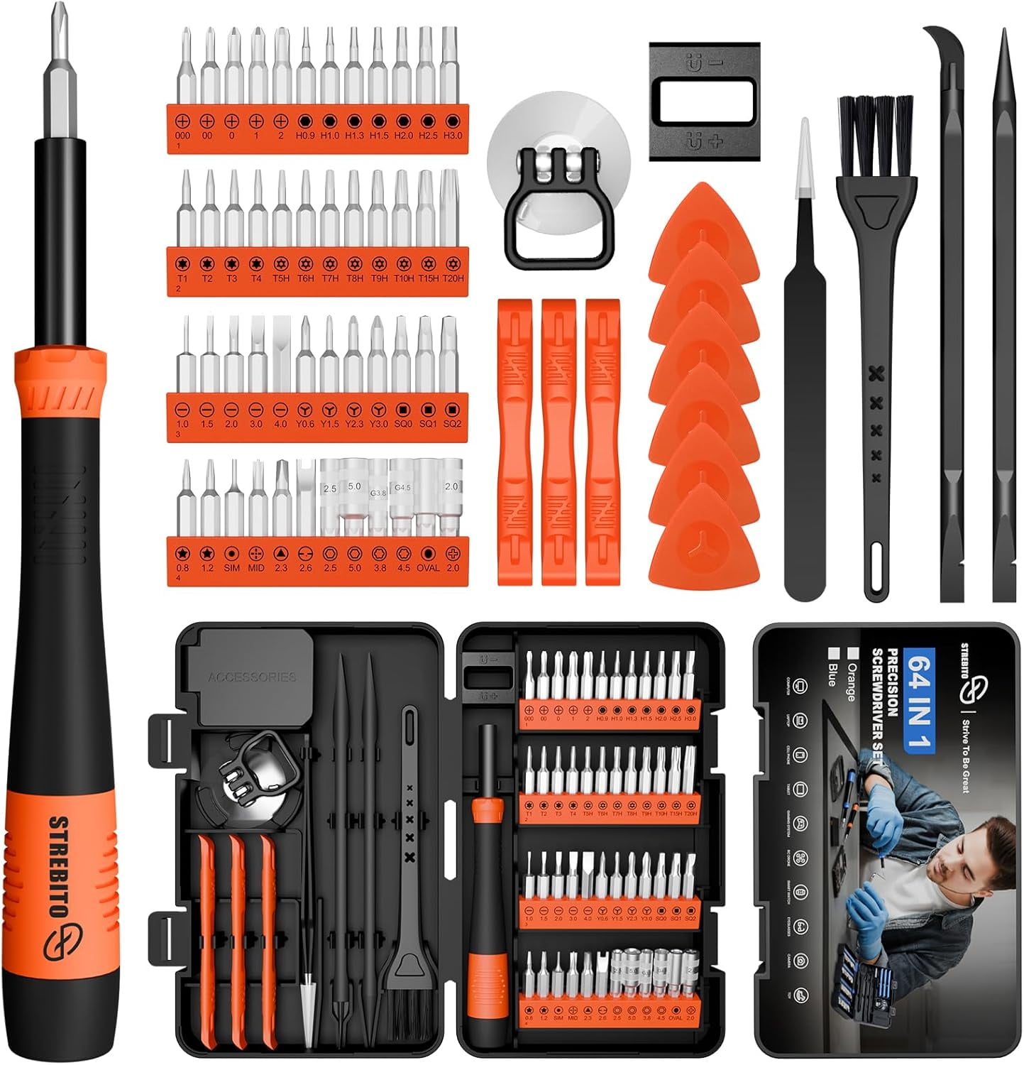64-in-1 Precision Screwdriver Set with Torx Triwing Pentalobe for ...