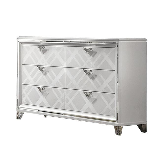 64 in. Beli 6 Drawer Wide Dresser Chest, Crisp White - Walmart.com