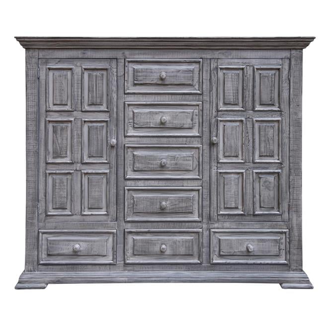 64 in. Gray Solid Wood Seven Drawer Gentlemans Chest - Walmart.com