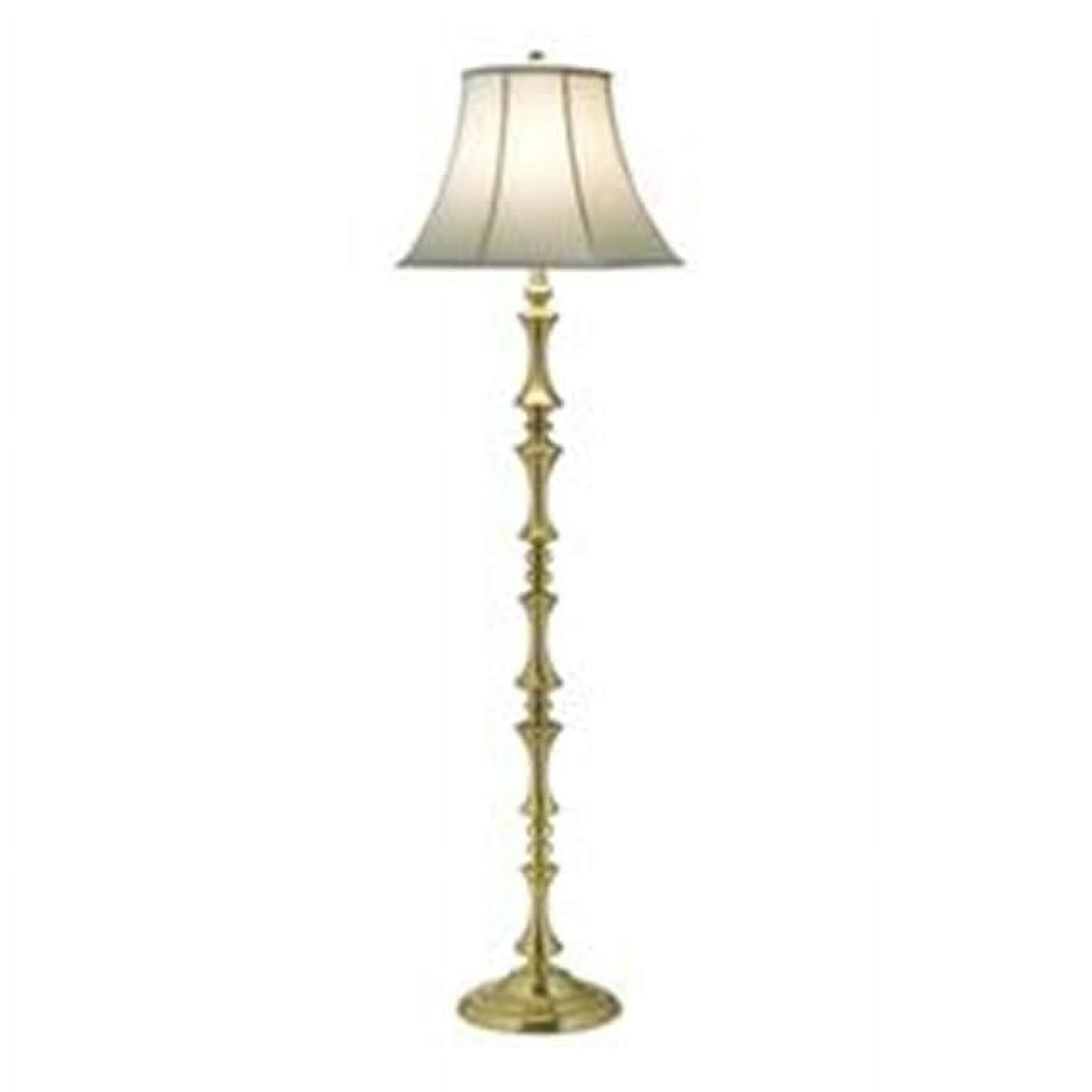 64 in. Satin Brass Floor Lamp with Pearl Supreme Satin Shade - Walmart.com
