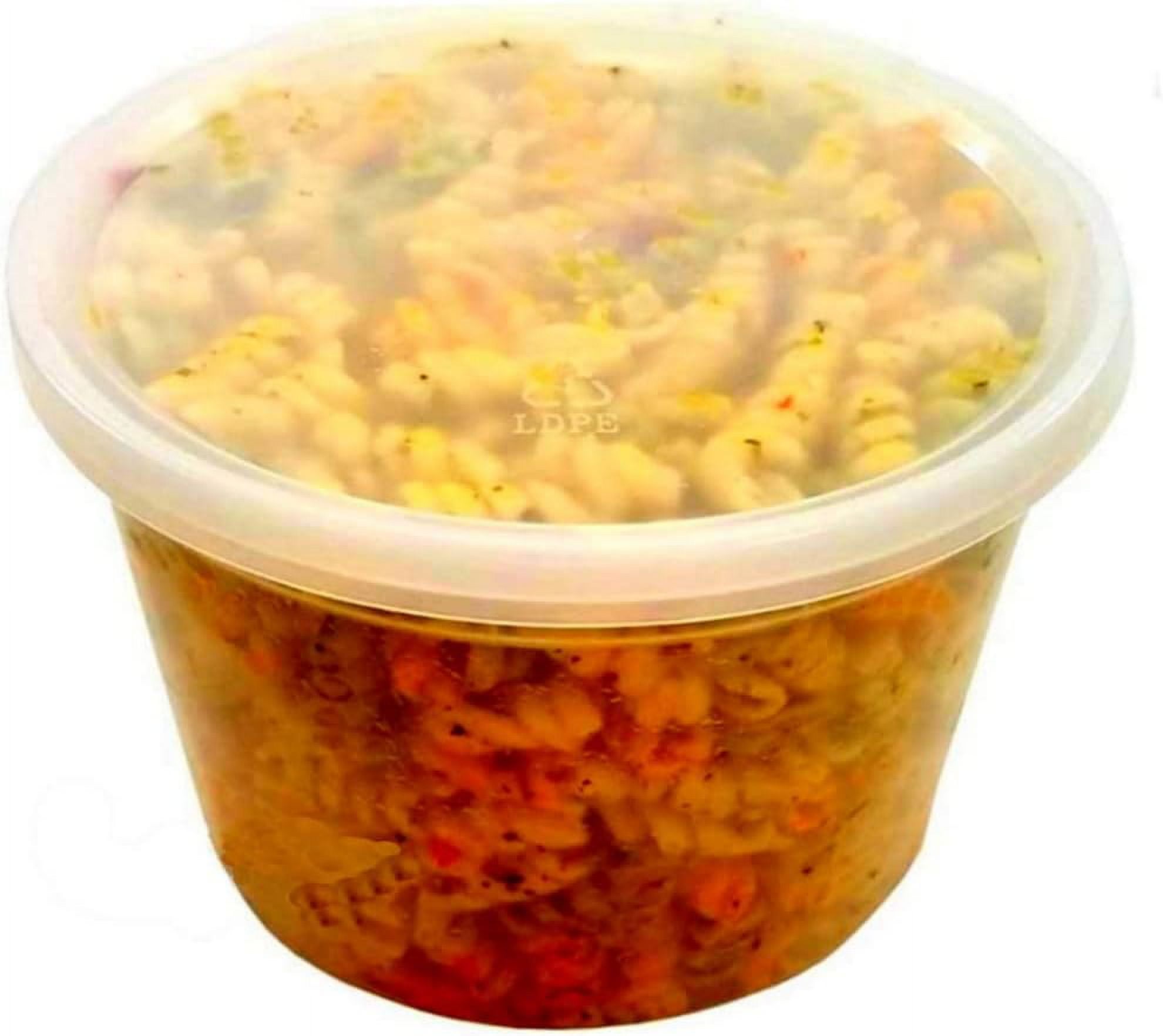 64 oz (1/2 Gallon) Heavy Duty Round Plastic Deli Soup Containers with ...