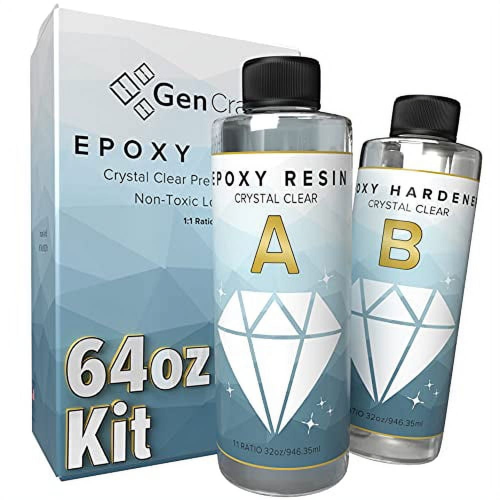 64 Oz Epoxy Resin Kit By Gencrafts Crystal Clear And Perfect For Silicone Molds Jewelry Art