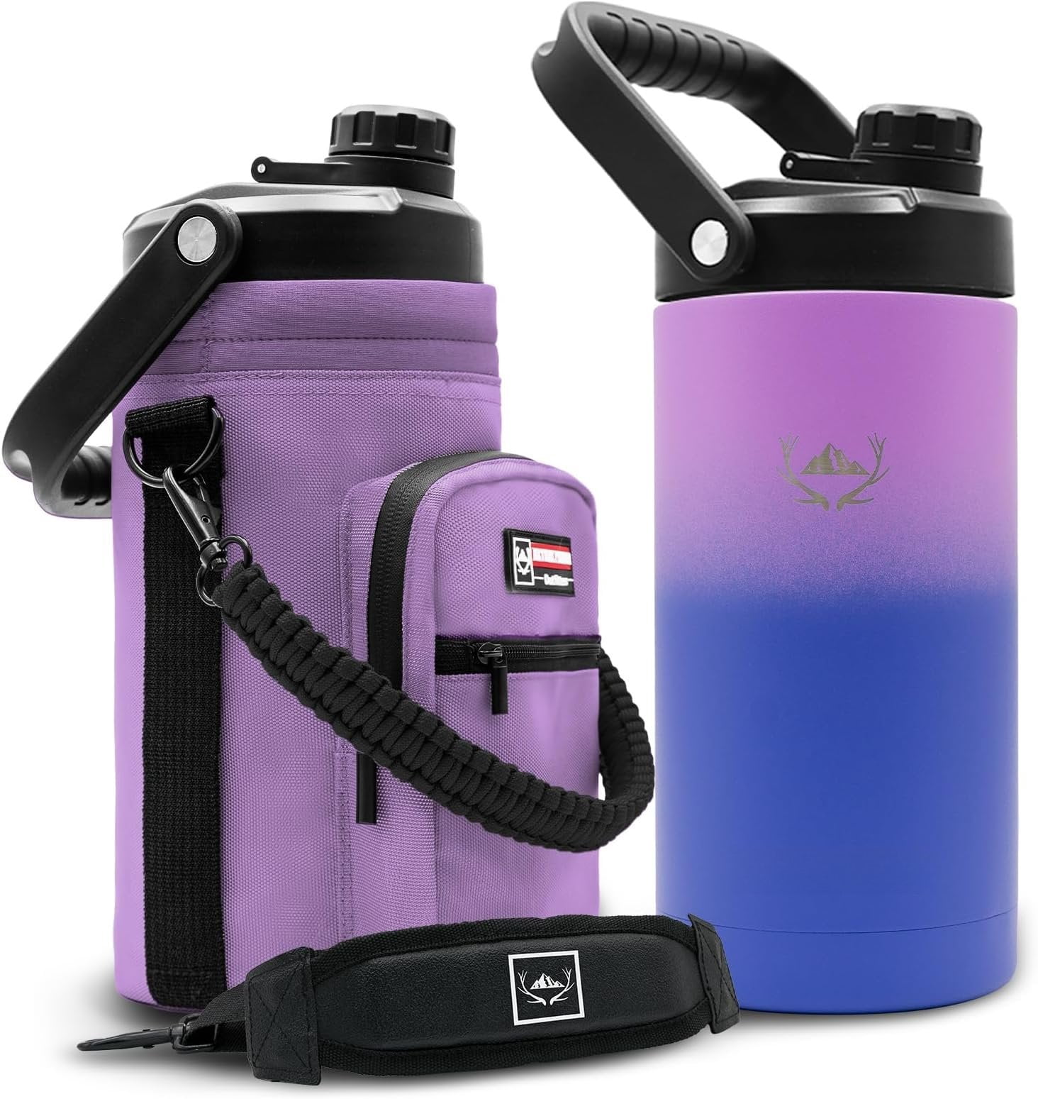 64 oz Insulated Water Bottle - Double Vacuum Stainless Half Gallon ...