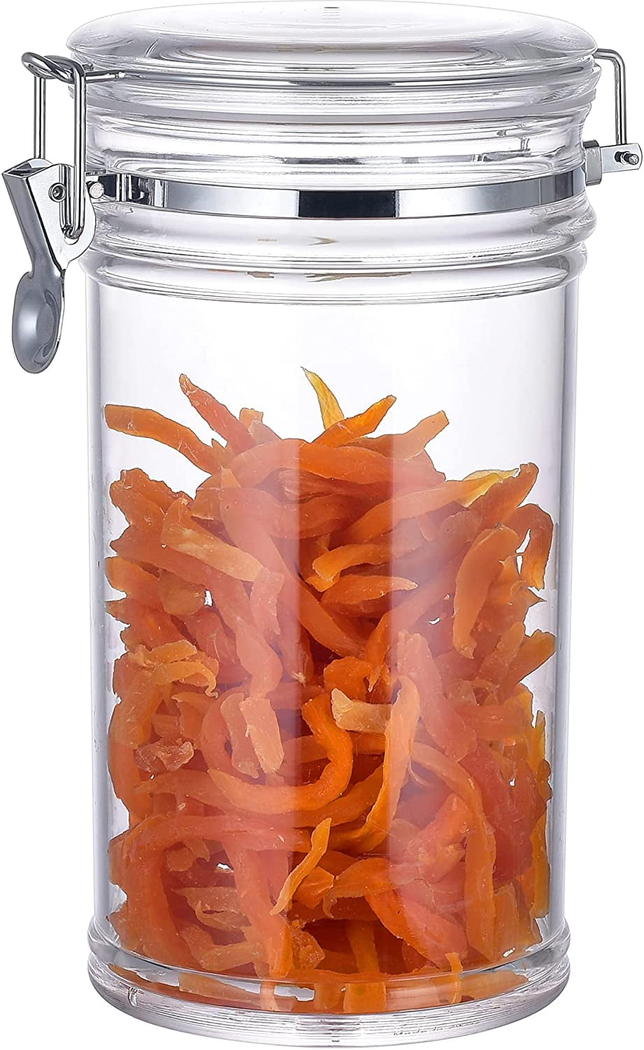 64 oz Reinforced Large Acrylic Canister with Locking Clamp, Airtight ...