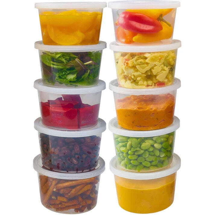 64 oz half Gallon Plastic Freezer Food Storage Deli Soup Containers ...