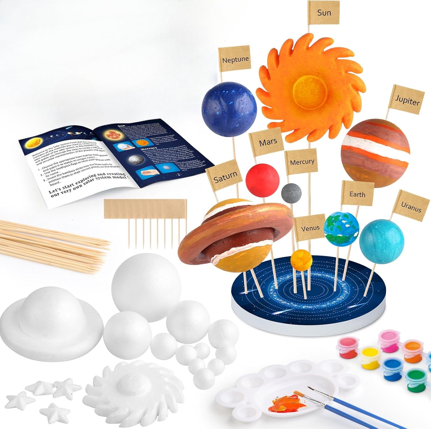 64 pcs solar system project kit, solar system model kit, with, with 13 ...