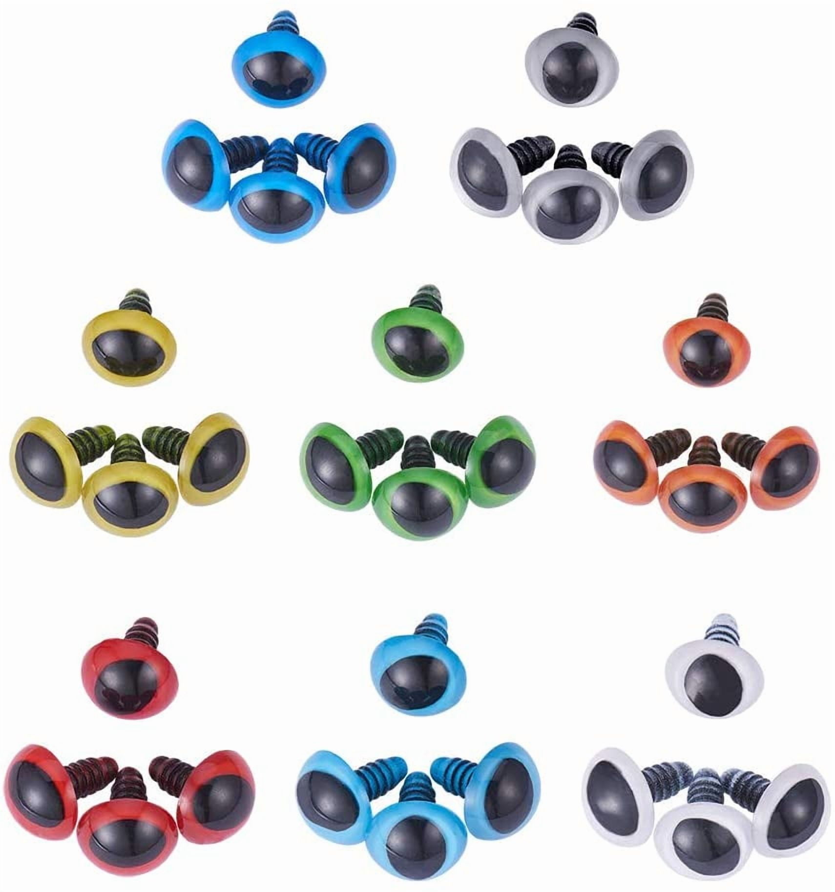 64 sets 18.5mm Craft Plastic Eyes with Pads Colorful Safety Eyes for ...
