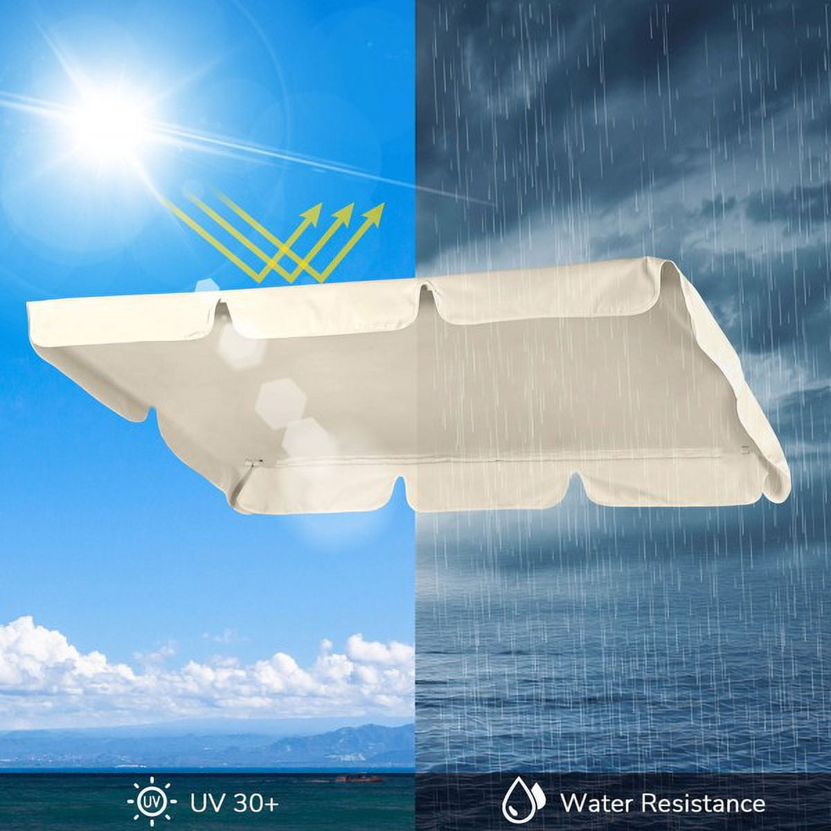 64'' x 47'' UV and Water Resistant Swivel Canopy Replacement Waterproof ...