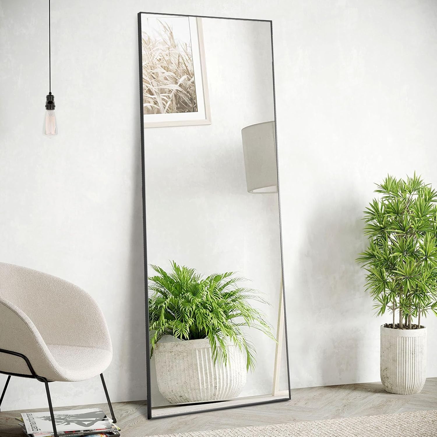 64"x21" Arched Full Length Mirror, Standing or Leaning Full Body Mirror ...