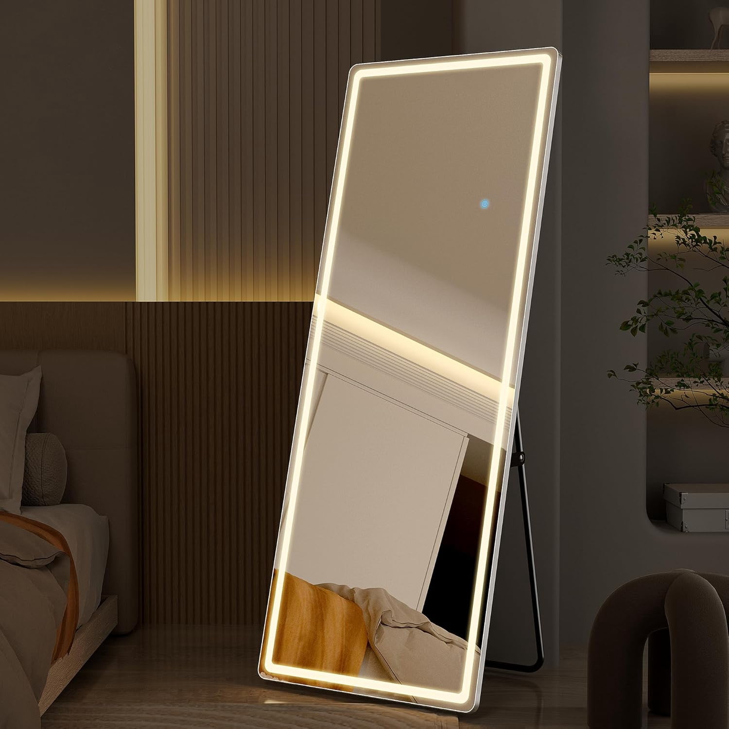 64"x21" Full Length Mirror with LED Lights, LED Lights Hanging Mounted ...