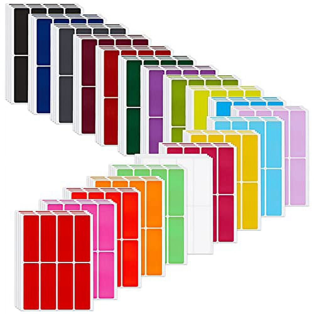 640 Pieces Rectangular Color Coding Label Stickers 3 x 1 inch Color ...