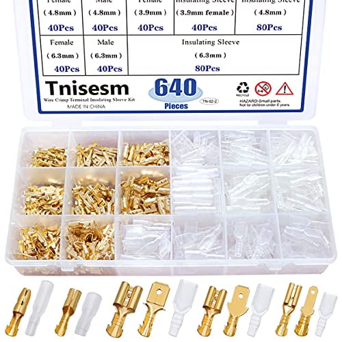 640Pcs 2.8/4.8/6.3mm Male and Female Spade Connector & Bullet ...