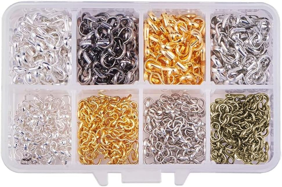640pcs 2 Size 4 Color Quick Links Connectors 8 Shape Iron Charm Knot ...