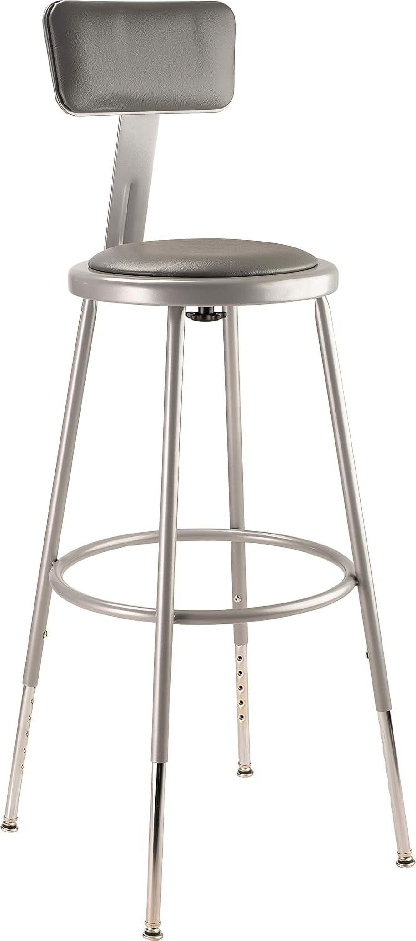 6424HB Grey Steel Stool with Vinyl Upholstered Seat Adjustable and ...