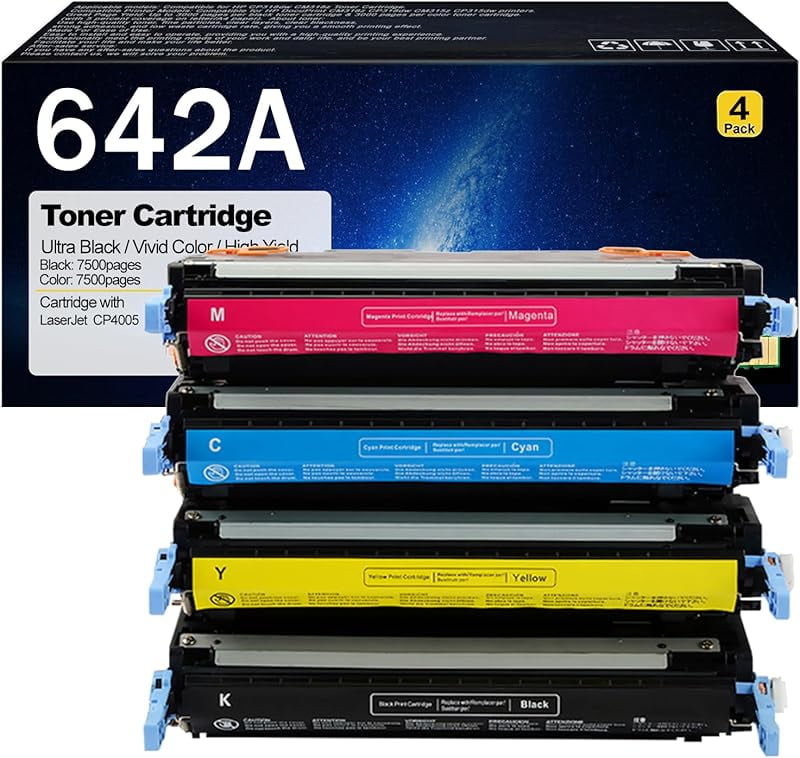 642A Toner Cartridges Compatible for HP 642A CB400A CB401A CB403A CB402A 642X Toner Cartridge ...