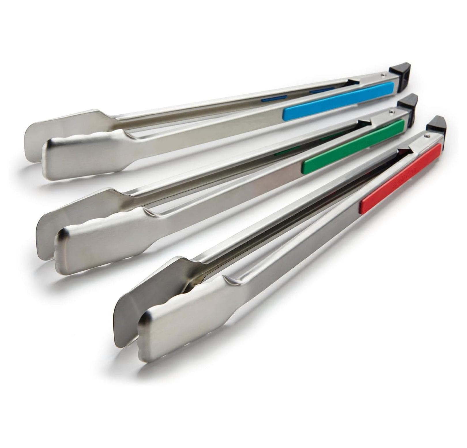 64312 Stainless Steel Color-Coded Baron Grill Tong Set, Red, Blue ...