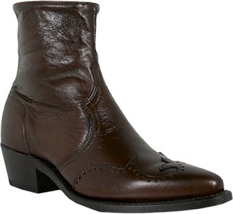Men's Abilene 7" Western Side-Zip Wingtip Boot (U.S.A.) 6443, Brown ...