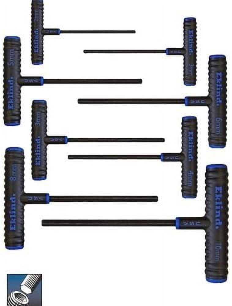 64608 8 pc 6 inch Series Power-TTM T-Handle Hex Key Set with Pouch, 2mm ...