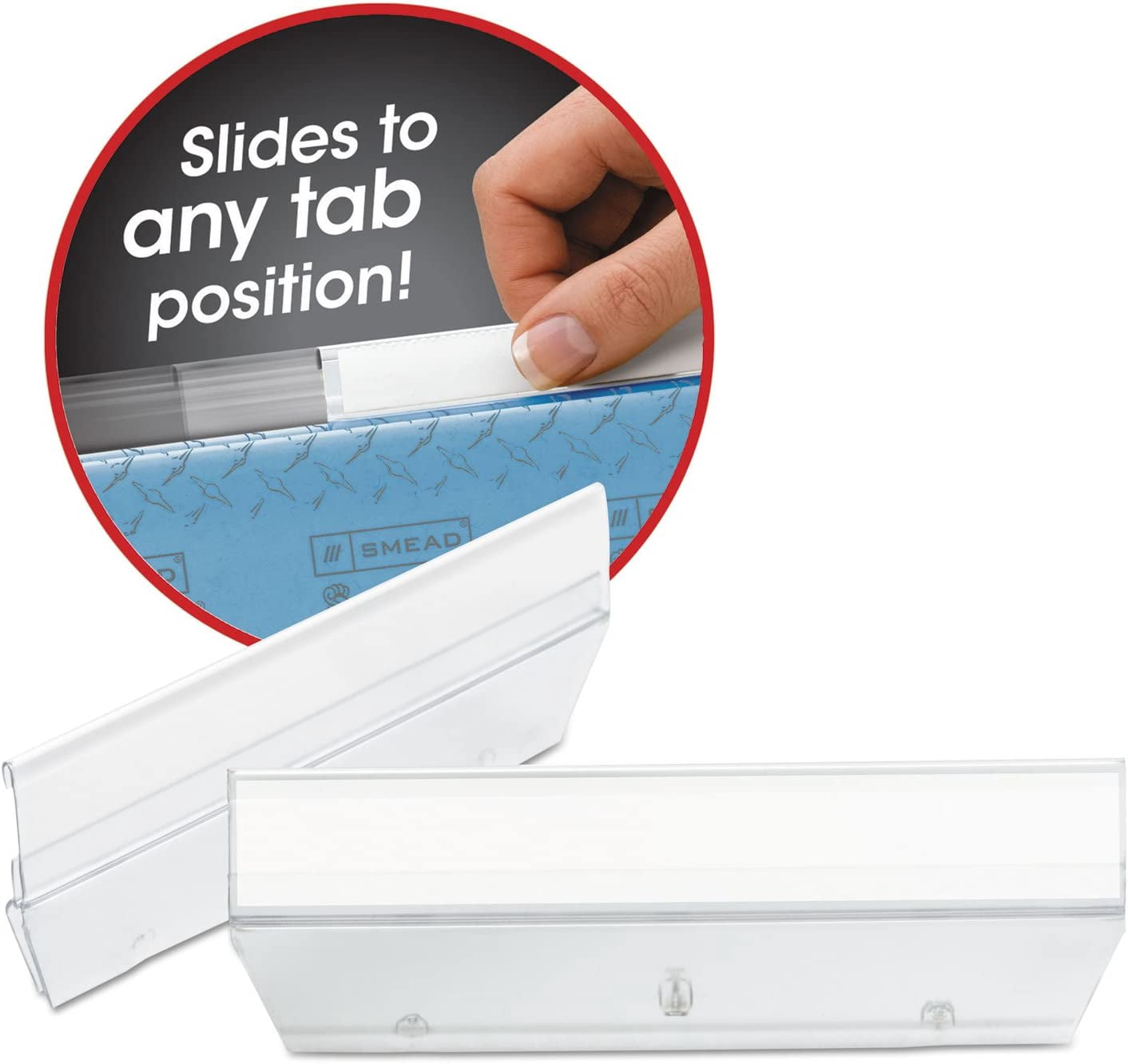 64626 Easy Slide Hanging Folder Tab 1/3 Tab 3 1/2 in Clear 18/Pack ...