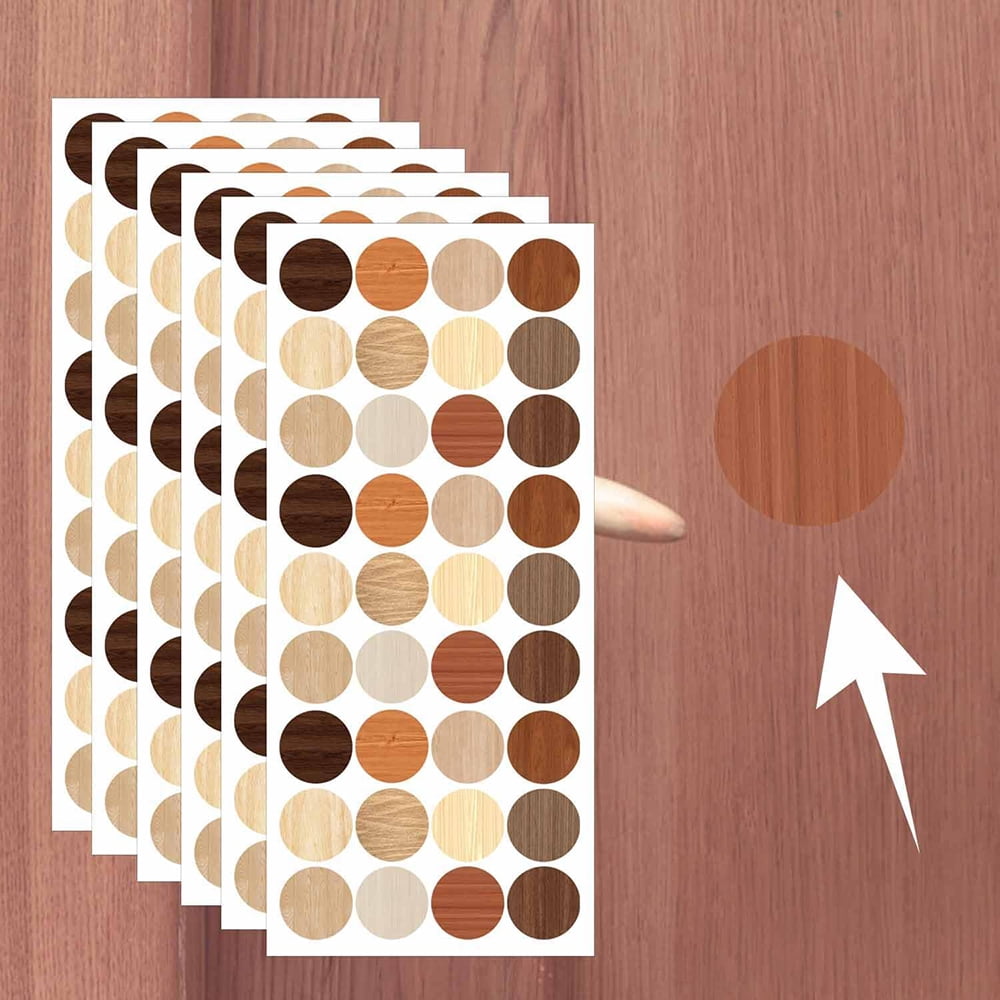 648 Pcs Screw Hole Cover Stickers 12 Colors Waterproof Wood Textured ...