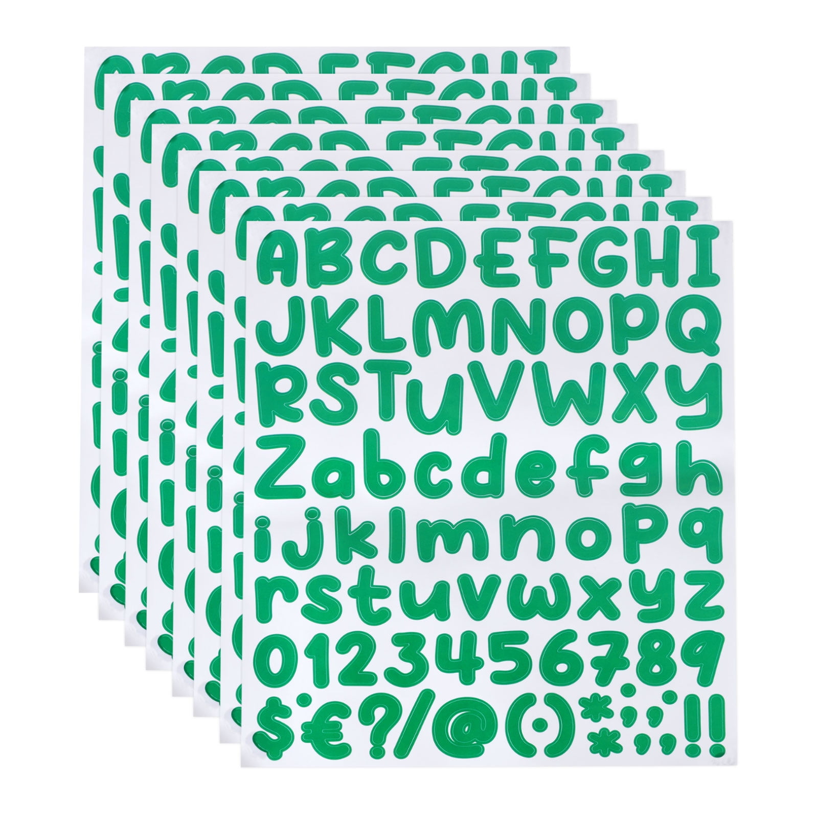 648 Pieces Vinyl Letter Stickers, 8 Sheets 1 Inch Green Self-Adhesive ...