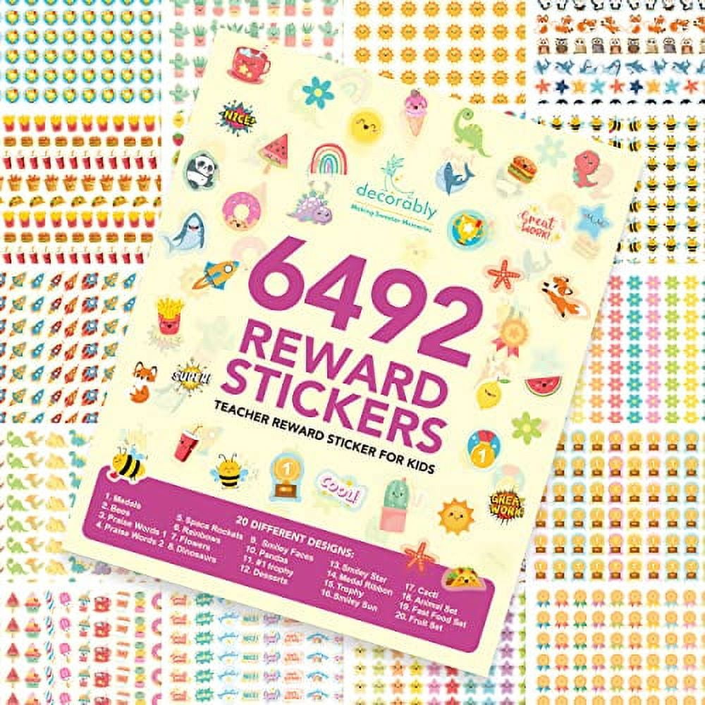 6492 Tiny Stickers for Kids Classroom - 60 Sticker Sheets of Small ...