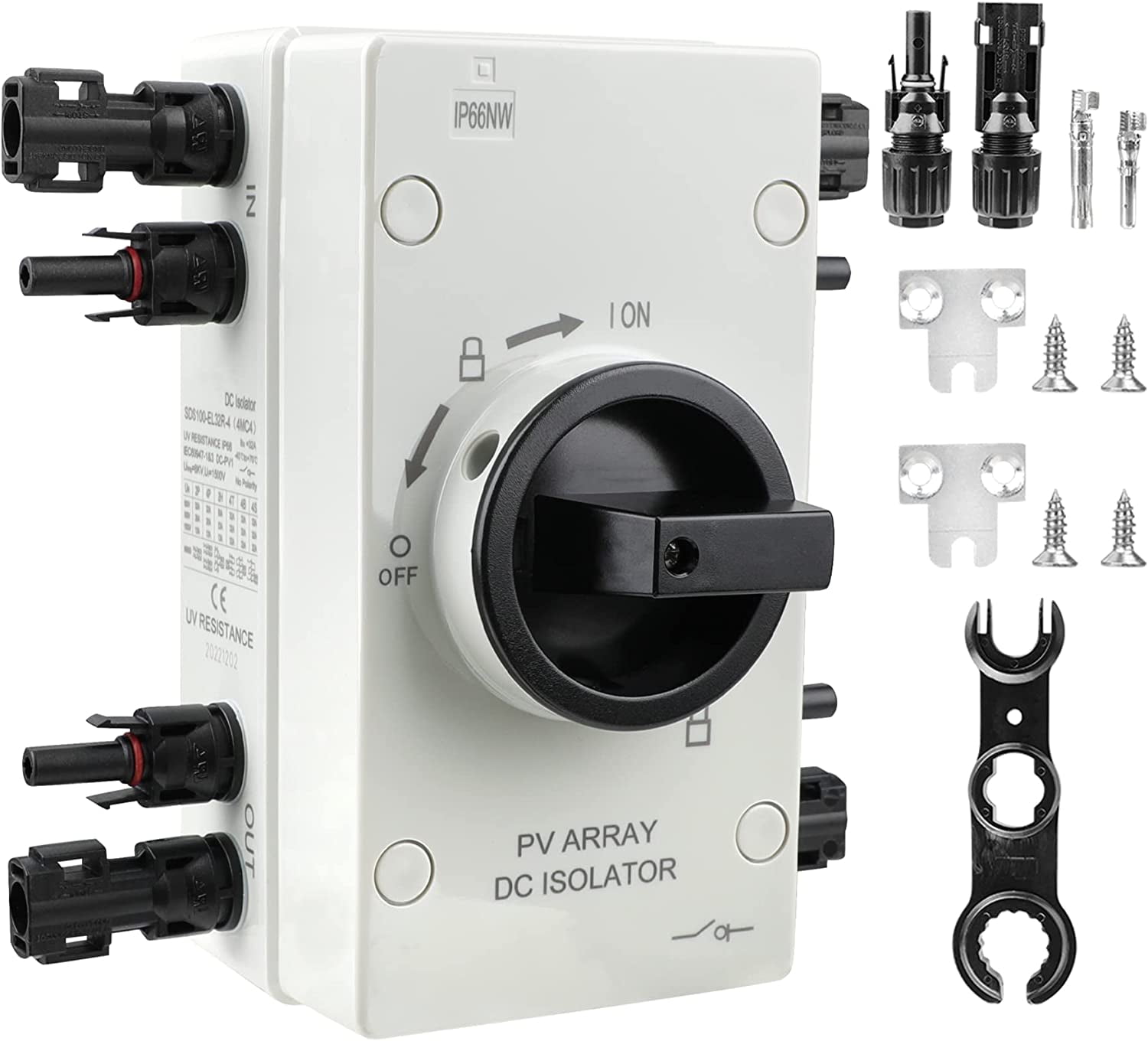 64A Solar Disconnect Switch, IP66 Solar Combiner Box with Solar Panel Disconnect Switch and ...